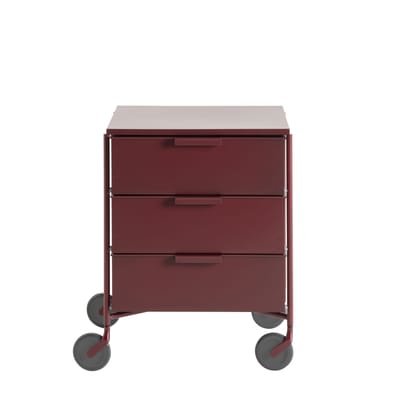 Caisson à roulettes Mobil Kartell / 3 tiroirs - Version mate - Violet ...
