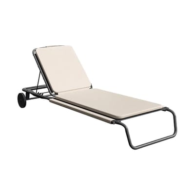 Schrägstellbarer Liegestuhl mit Rollen Coco von Unopiu - naturfarben ...