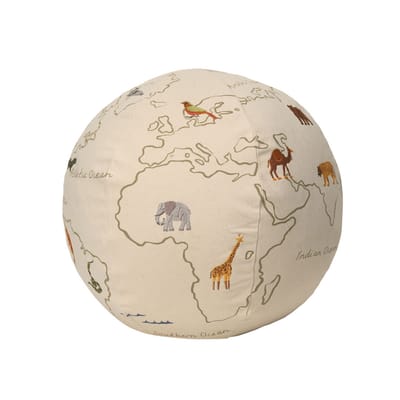 Children pouf The World Ferm Living / Ø 50 cm - Fabric - White ...