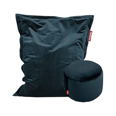 Pack promo Pouf Original Slim Velvet + pouf Point Velvet Fatboy / Velours soyeux - Bleu - Tissu ...
