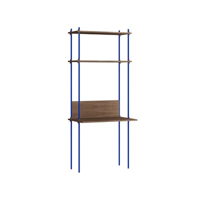 MOEBE Shelving System – s.200.1.D Desk - smoked oak blue | Made In ...