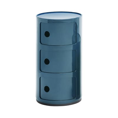 Storage Componibili Kartell 3 drawers / H 58 cm - Blue - Plastic ...