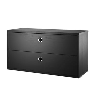 Crate String Furniture / 2 drawers - W 78 x D 30 x H 42 cm - Black ...
