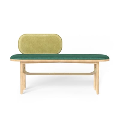 Hartô Eustache Bench - oak brass almond green forest green | Made In ...
