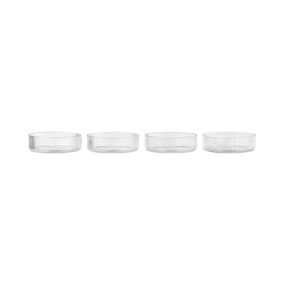 Coupelle Ripple Ferm Living / Set de 4 - Verre strié - Transparent ...