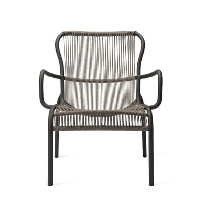 Fauteuil lounge empilable Loop Lounge Vincent Sheppard / Corde polypropylène tissée main - Gris ...