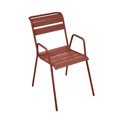 Fermob Monceau Stackable bridge armchair - ochre red | Made In Design UK