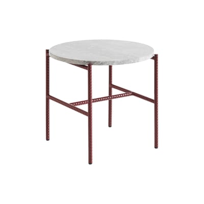 Couchtisch Rebar Hay Marmor grau & Metall rot / Ø 45 x H 40,5 cm - Rot ...