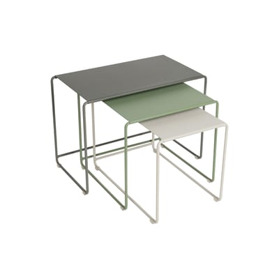 Fermob Oulala Nested tables - rosemary cactus clay grey | Made In Design UK