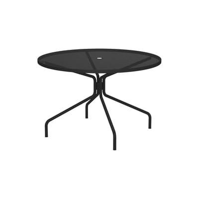 Table ronde Cambi Emu / Ø 120 cm - Trou pour parasol - Noir - Métal ...