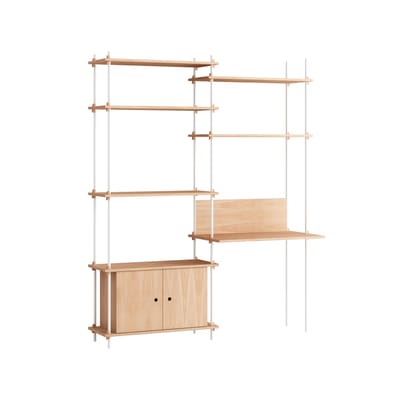 MOEBE Shelving System – s.200.2.E Desk - natural oak white | Made In ...