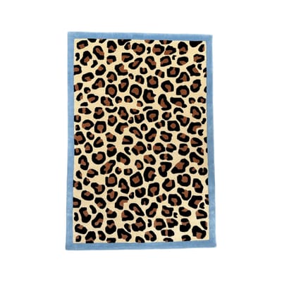 COLORTHERAPIS Blue Leopard Rug - brown black blue | Made In Design UK