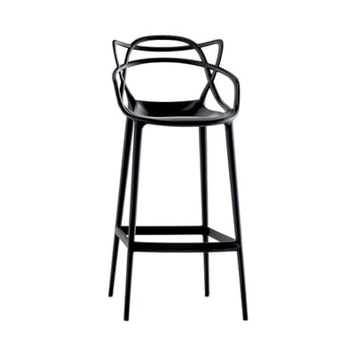 Chaise de bar Masters Kartell / H 75 cm - Noir - Plastique | Made In Design