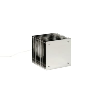 BANG Lop Small Square Table lamp - polished steel | Made In Design UK