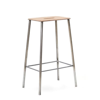 Frama Adam Bar stool - beige natural steel | Made In Design UK