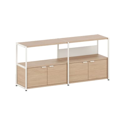 TIPTOE UNIT 2 Television table - cream white natural oak | Made In Design UK