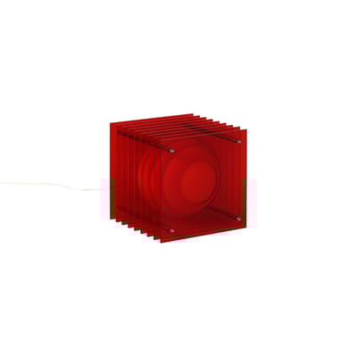 BANG Lop Small Square Table lamp - red | Made In Design UK
