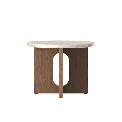Table d'appoint Androgyne Audo Copenhagen / Ø 50 x H 39 cm - Beige bois ...