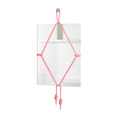 Moustache Shibari Rectangle Wall mirror - pink | Made In Design UK
