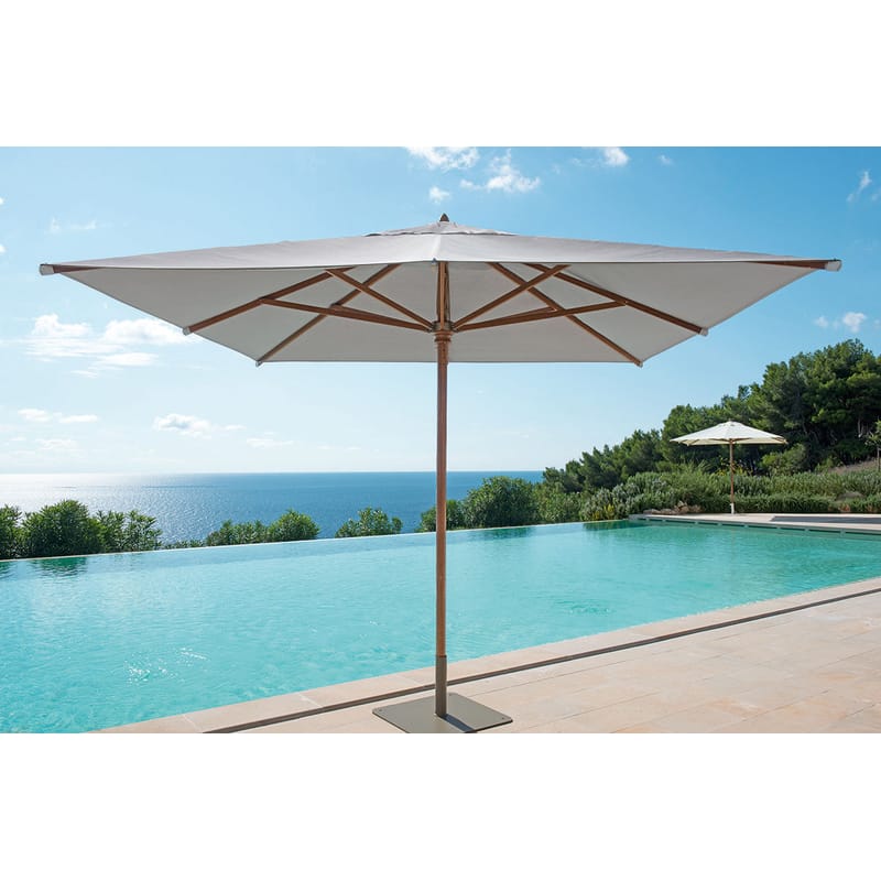 Ethimo Classic Parasol - ivory natural wood | Made In Design UK