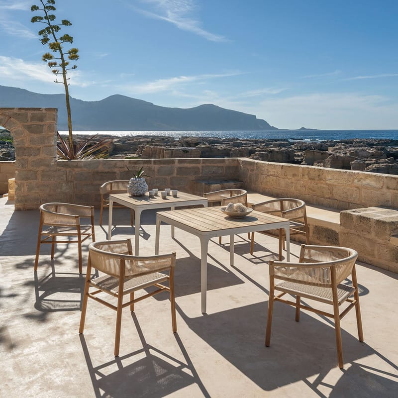 Ethimo Kilt Stackable armchair - light grey warm white | Made In Design UK