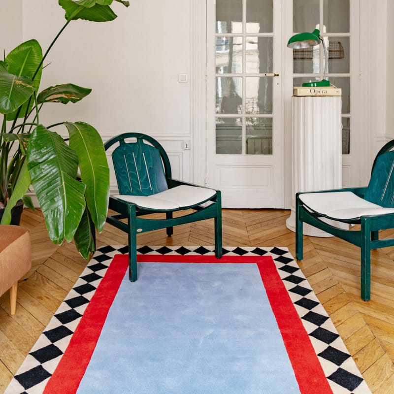 COLORTHERAPIS Swimming Pool Rug - blue red black | Made In Design UK