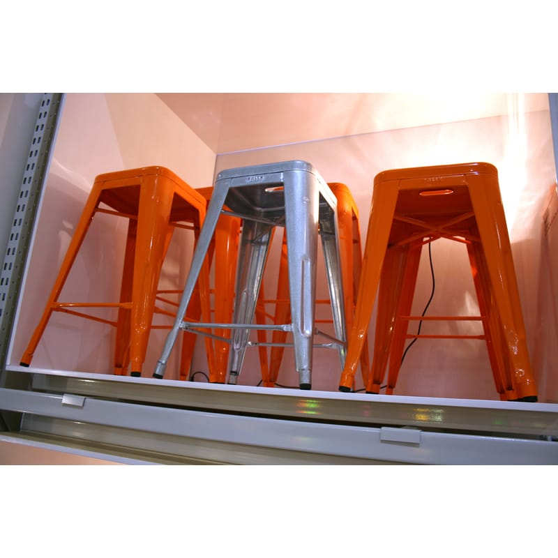 Tolix H Indoor Stackable bar stool - gloss varnish raw steel | Made In ...