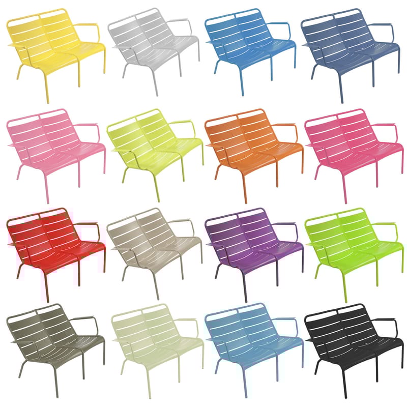 Fermob Luxembourg Duo Bench with backrest - nutmeg | Made In Design UK