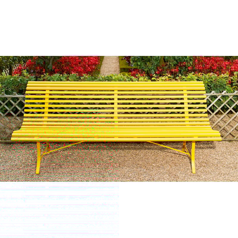Fermob Louisiane Bench with backrest - pepper | Made In Design UK