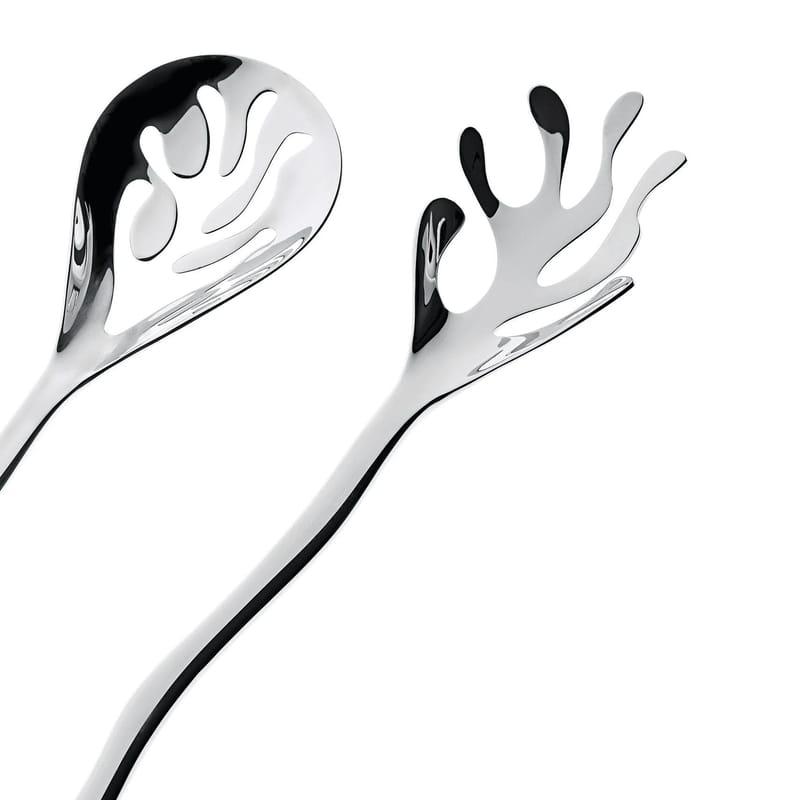 Alessi Mediterraneo Salad servers - polished steel | Made In Design UK