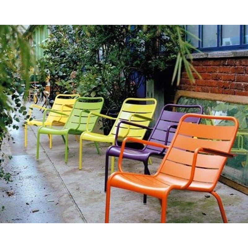 Fermob Luxembourg Low armchair - lime | Made In Design UK