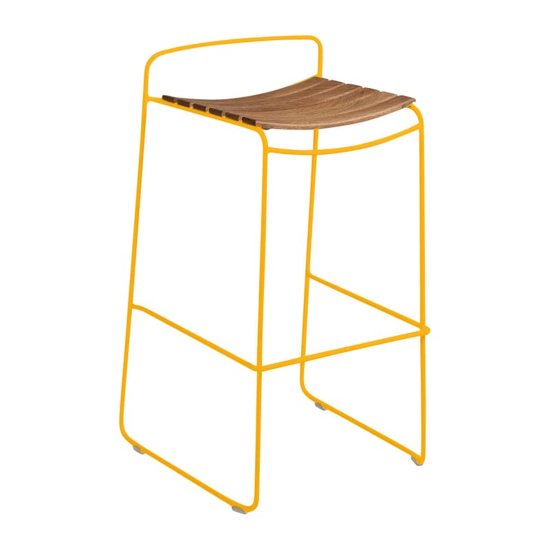 Fermob Surprising Teck Bar stool - natural teak | Made In Design UK
