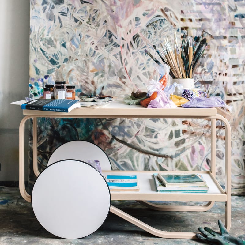 ARTEK Tea Trolley 901 Dresser - white natural birch | Made In Design UK