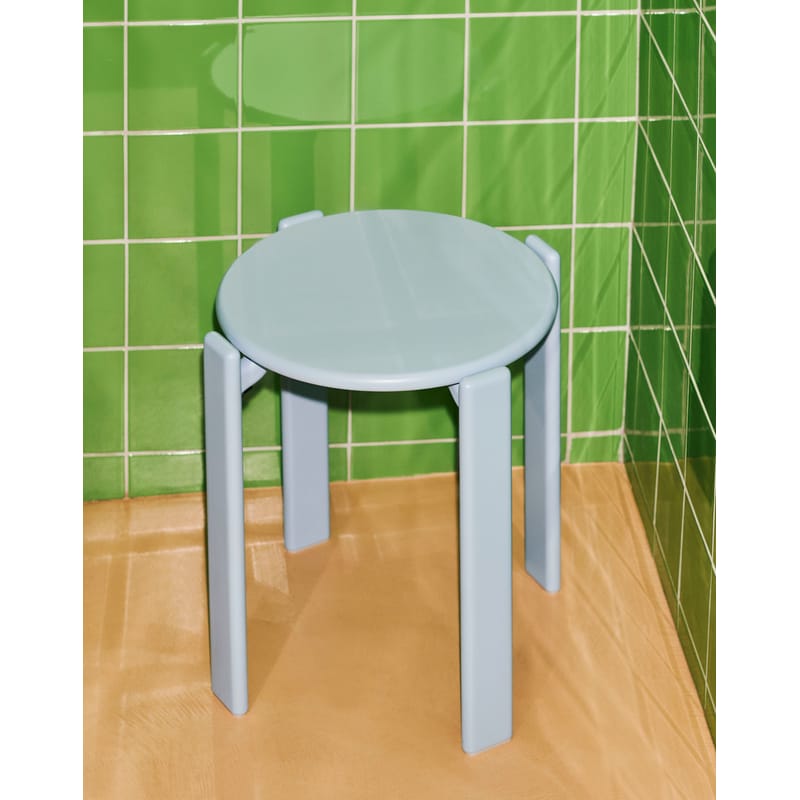 Tabouret empilable Rey Hay - bleu | Made In Design