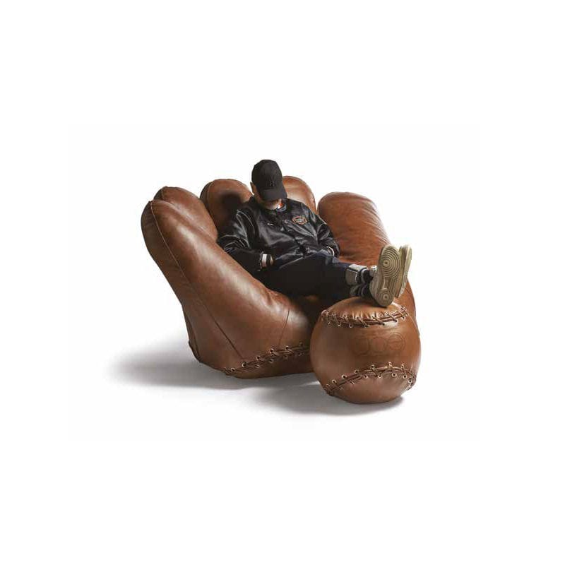 Fauteuil rembourré Joe POLTRONOVA - marron | Made In Design