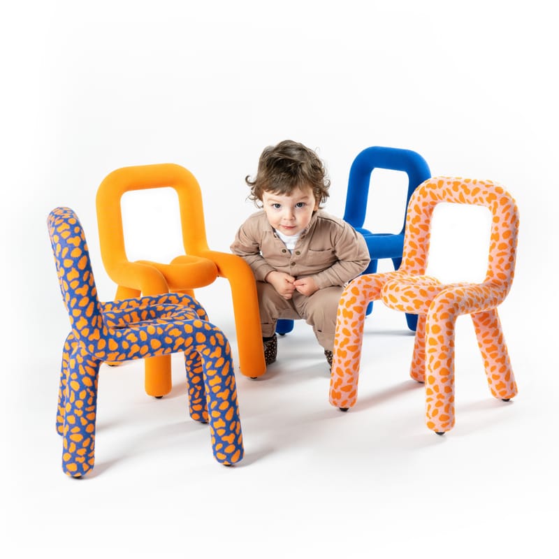 Chaise enfant Mini Bold Moustache - bleu | Made In Design