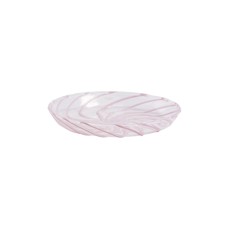 Hay Spin Petit fours plates - pink transparent | Made In Design UK