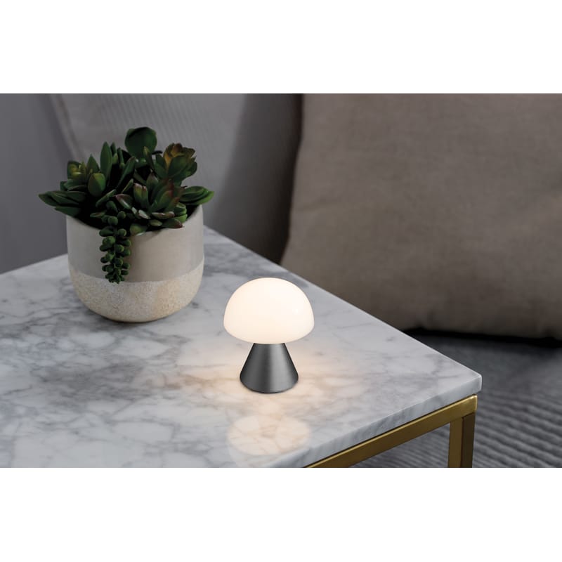 Lexon Mina Mini LED Wireless rechargeable lamp - metallic grey | Made ...