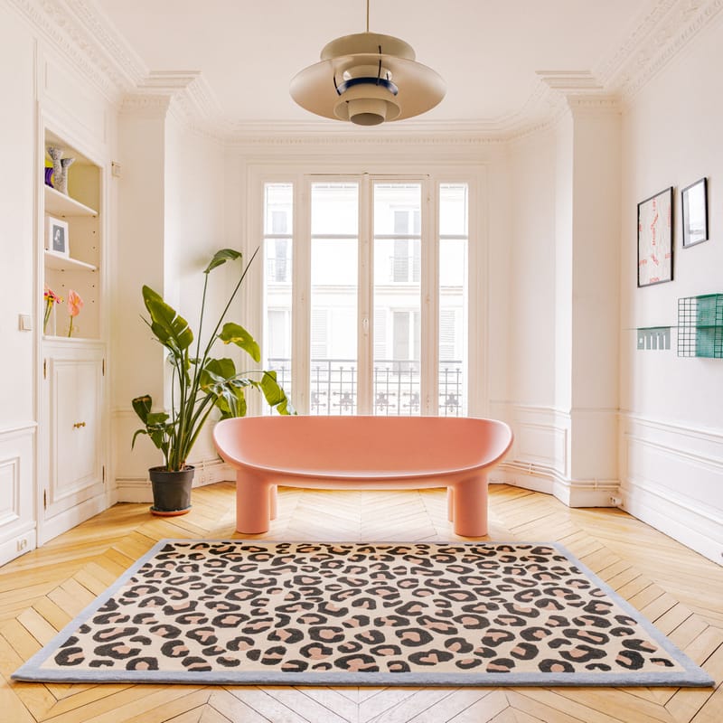 COLORTHERAPIS Blue Leopard Rug - brown black blue | Made In Design UK
