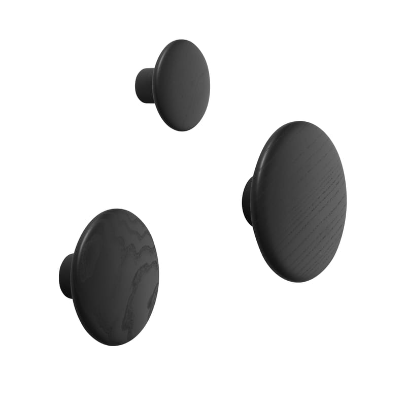 Patère The Dots Wood Muuto - noir | Made In Design
