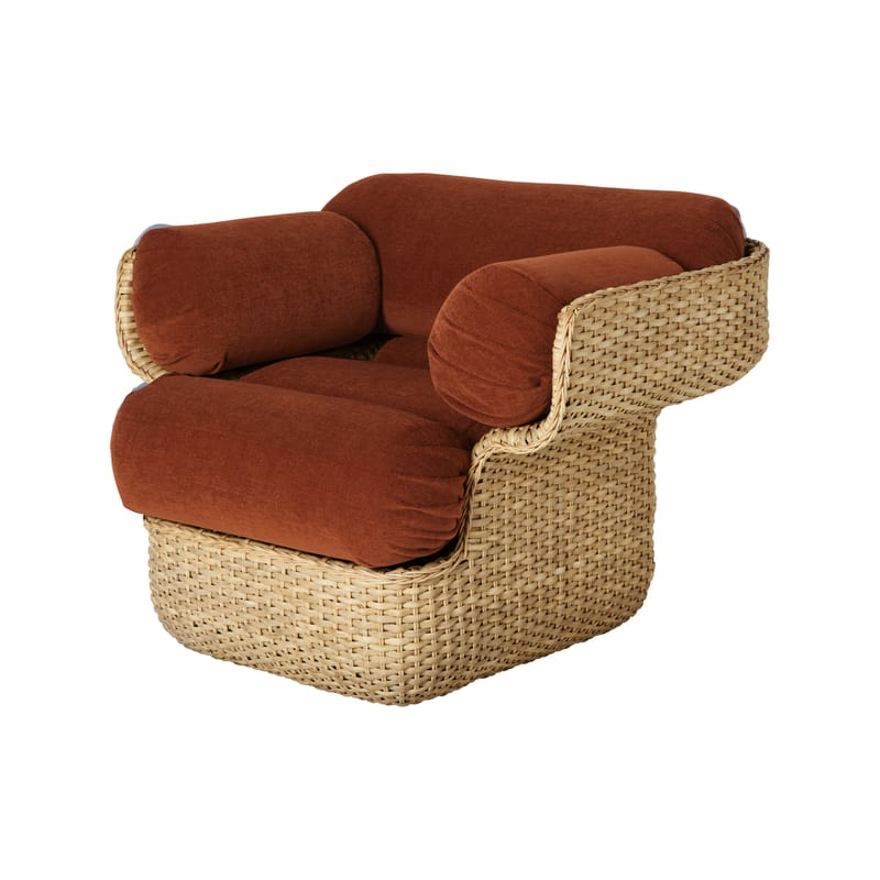 Gubi Basket Padded armchair - rusty rattan | Made In Design UK