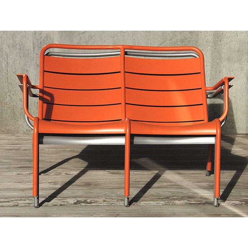 Fermob Luxembourg Duo Bench with backrest - nutmeg | Made In Design UK