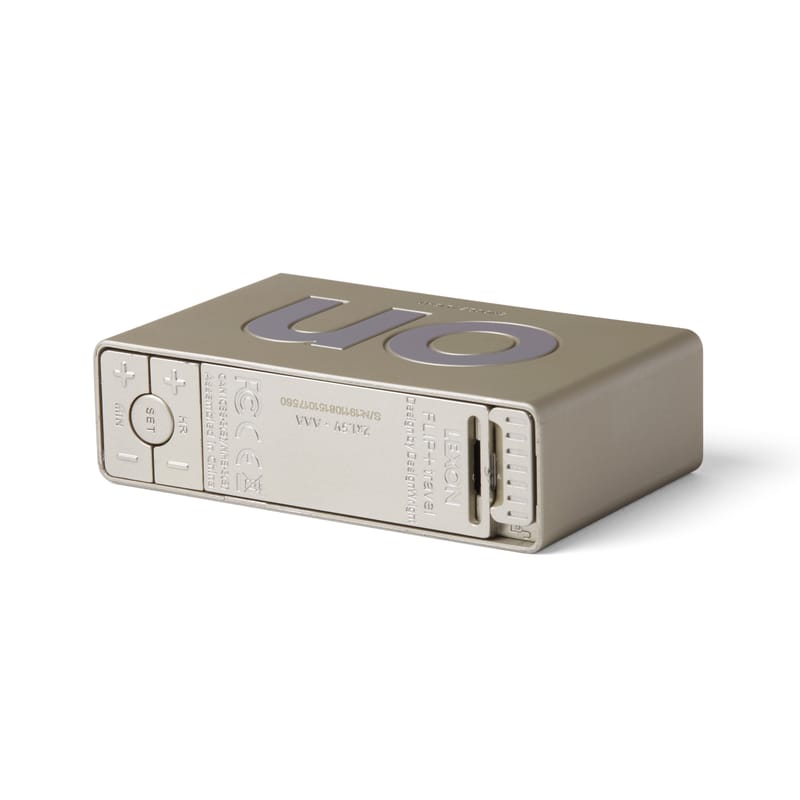 Lexon Flip + Travel LCD alarm clock - shiny gold | Made In Design UK