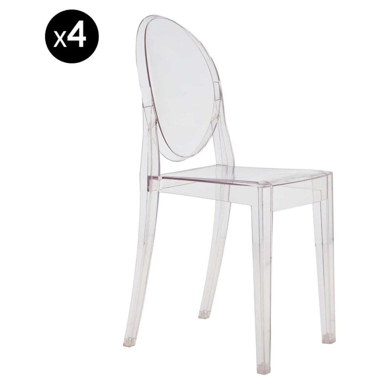 Chaise Victoria Ghost Kartell / Lot de 4 - Cristal | Made in Design