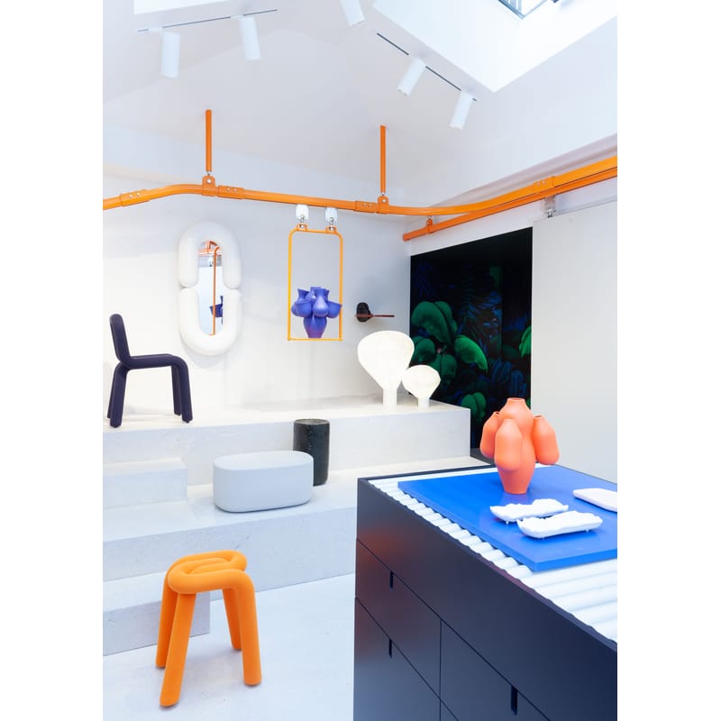 Moustache Bold Upholstered stool - orange | Made In Design UK