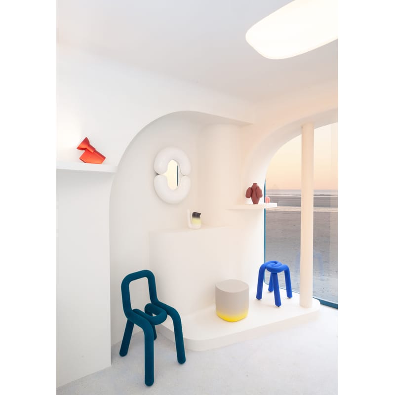 Moustache Bold Upholstered stool - yellow | Made In Design UK