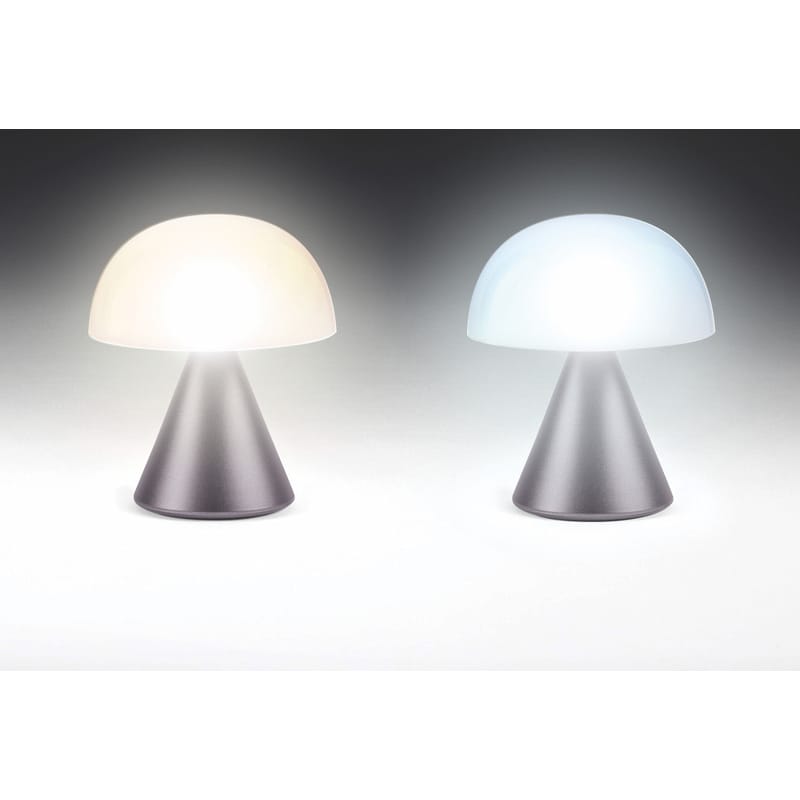Lexon Mina Mini LED Wireless rechargeable lamp - metallic grey | Made ...