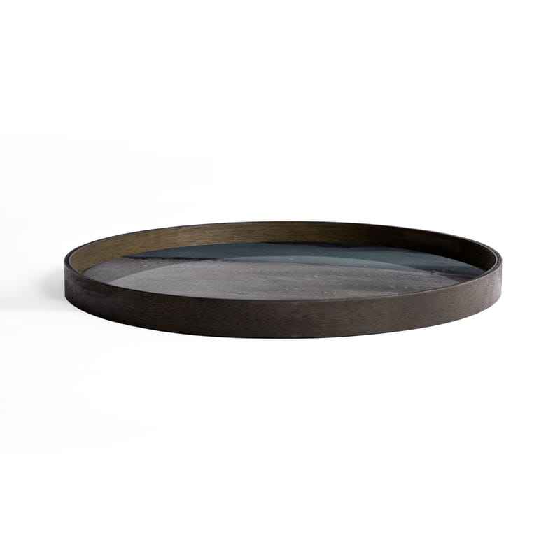 Ethnicraft Graphite Organic Tray - blue grey dark wood | Made In Design UK