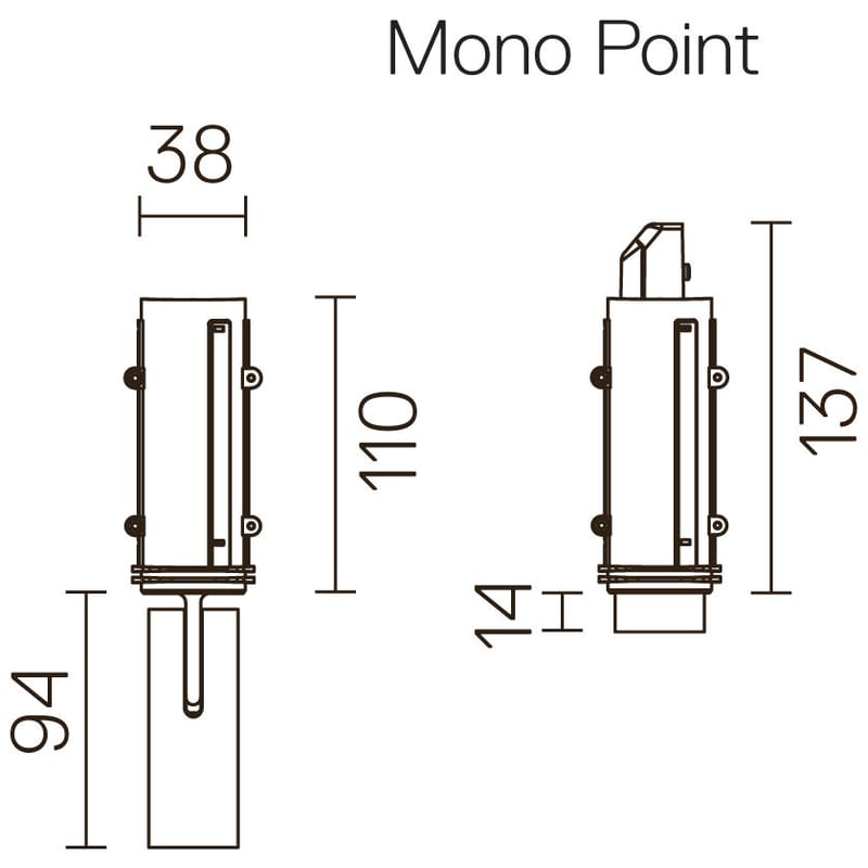 Flos Find Me Monopoint LED Fitted ceiling lamp - black | Made In Design UK