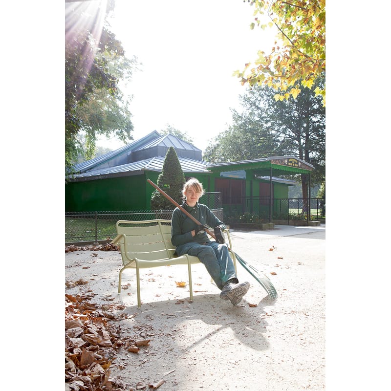 Fermob Luxembourg Duo Bench with backrest - cactus | Made In Design UK